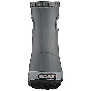 Bogs Kids' Skipper Waterproof Rubber Rain Boot for Boys and Girls,Solid Gray,13 M US Little Kid