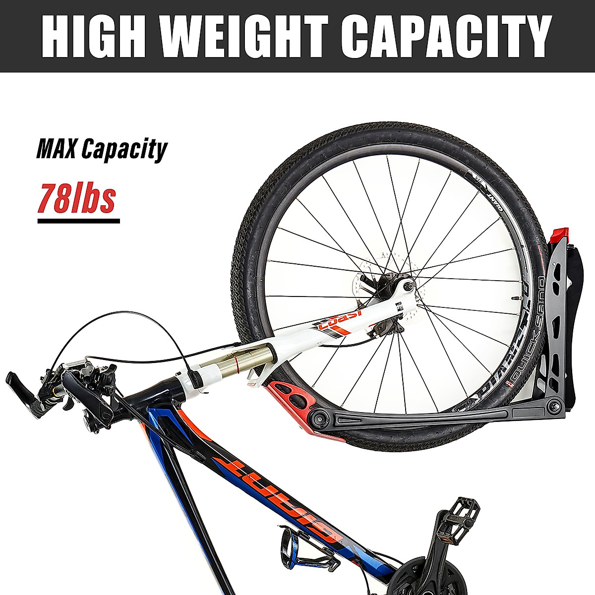 Wallmaster BIKEPAL Swivel Bike Rack, Wall Mounted Bike Storage System, Space Saving for Home and Garage, 2 Pack