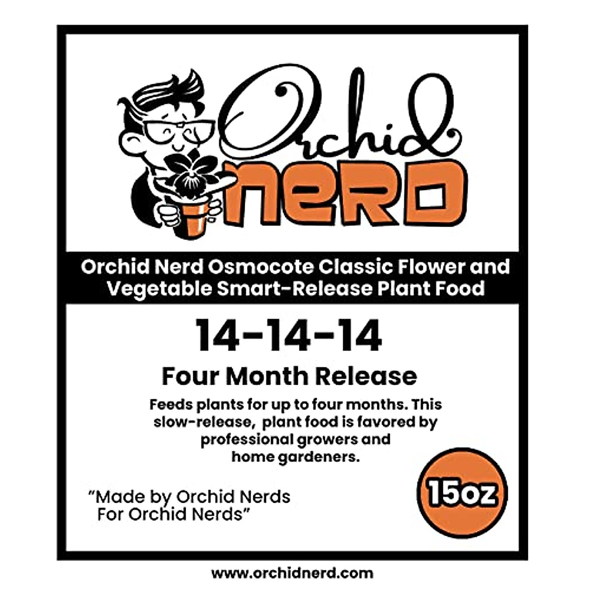 Orchid Nerd ® Osmocote Classic Flower and Vegetable Smart-Release Plant Food, 15 oz (14-14-14 Plant Fertilizer)