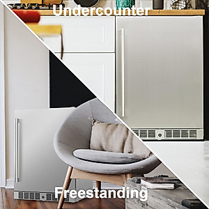 MGMEDOS 24 inch Undercounter Refrigerators Beverage Fridge Single Drawer Fridge with Digital Display for Indoor Outdoor Patio