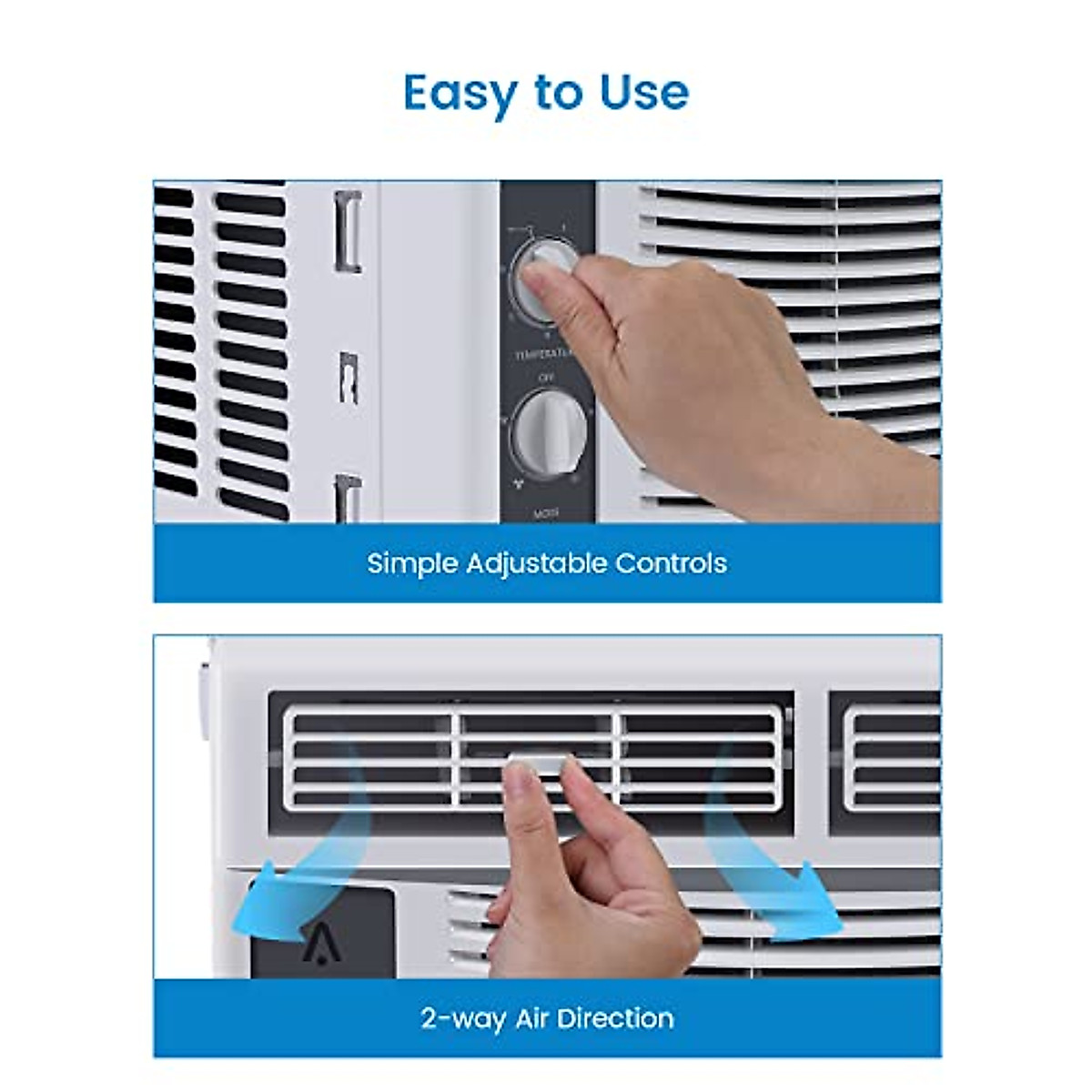 Acekool 5000 BTU Window Air Conditioner, Window AC Unit with Easy-to-Use Mechanical Controls and Reusable Filter, Efficient Cooling for Smaller Areas, Cools 150 Sq.ft, 110-115V