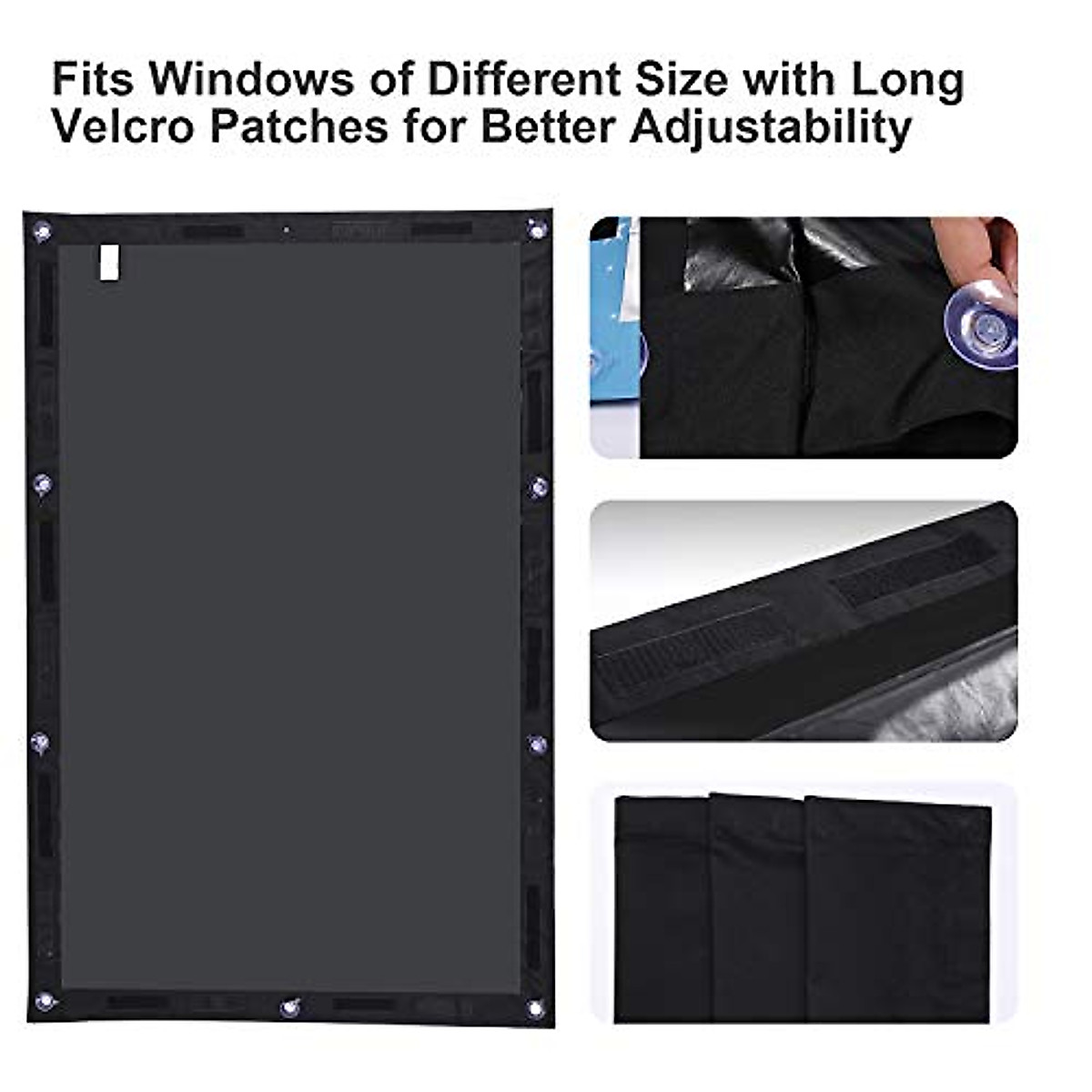 LIFEI [Upgraded] Portable Blackout Shades, Travel Blackout Curtains, Temporary Blackout Blinds, Clever Window Blackout Solution for Baby, Travelers, Night-Shift Workers, Renters