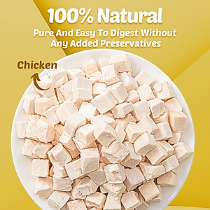 Loves4Pets Freeze Dried Chicken Cube Cat & Dog Treats 200g (7oz)– Grain-Free, Healthy, High Protein Training Food – Also Great for Small Animals Aquatic Turtle Food