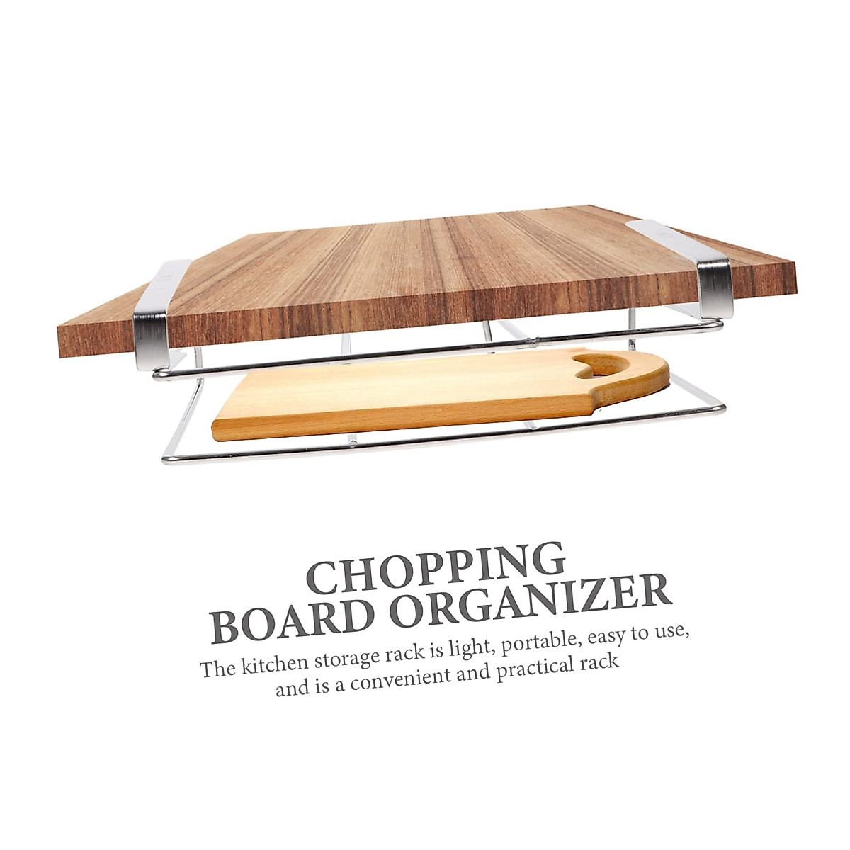 UPKOCH Stainless Steel Hanging Chopping Board Rack, Silver, 15 x 15 x 1.5 in