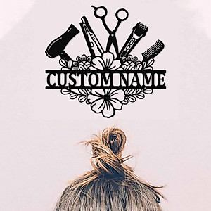 Personalized Hair Stylist Metal Sign Art, Custom Hair Stylist Monogram Metal Sign, Hair Stylist Gifts, Job Gift, Hair Salon Gifts, Salon Decor for Hair Stylist, Hair Salon Decor, Salon Decoration