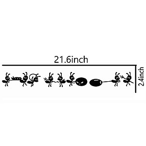 Adam Victor Cartoon Ants on The Wall Removable Creative 3D Fun Wall Decals Kids Room Wall Decorations Art Décor Stickers Nursery Décor 3D DIY PVC Art Decal Bathroom Sticker