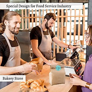 Mobiusea Party Bon Appetit Stickers Roll | 1.5 inch | Waterproof | 500 Labels for Food Service and Catering Business, Bakery Packaging | Mint Background with Black Hand-Brushed Font Design