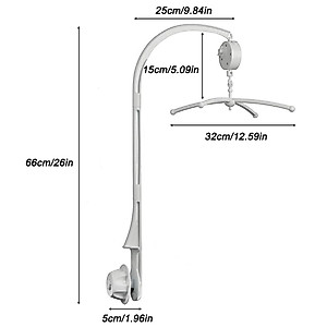 AFUNTA 26 Inch Baby Crib Mobile Bed Bell Holder Music Box Holder Toy Decoration Hanging Arm Bracket Baby Bed Stent Set Nut Screw