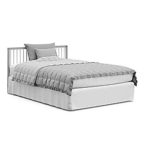 Graco Teddi 5-in-1 Convertible Crib with Drawer (Pebble Gray with White) – GREENGUARD Gold Certified, Crib with Drawer Combo, Full-Size Nursery Storage Drawer, Converts to Toddler Bed, Full-Size Bed