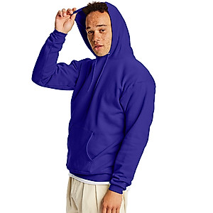 Hanes Mens Ecosmart Hoodie, Midweight Fleece Sweatshirt, Pullover Hooded For, Purple, XX-Large US