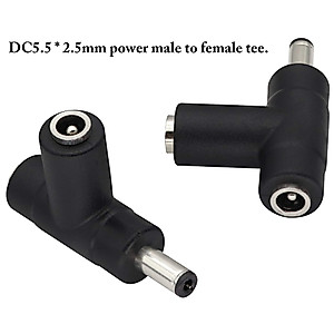 zdyCGTime 90 Degree Angle DC 5525Female to Male&Female Connector Multifunction DC Adapter DC Power Connector DC5.5x2.5mm Jack Coupler Converter for Laptop CCTV Camera Strip Lighting 4 PCS