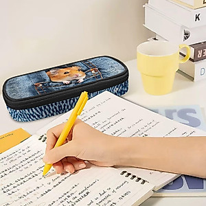 STUOARTE Hamster Print Pencil Case, Large Capacity Pen Pouch Organizer Simple Stationery Bag Aesthetic Pen Pouch Bag, Pencil Box School Supplies for Kids Students Boys Girls