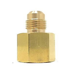 3/8" Male Flare x 1/2" Female Flare Reducer Adapter [661-FA 0608]Adapt 1/2" Application to 3/8 inch Natural Gas Grill Hose Connect Propane Assembly-3/8 Female Pipe Thread x 1/2 Male Flare