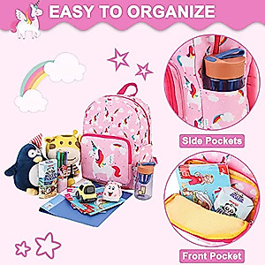 RAVUO Kids Backpack Girls, Cute Unicorn Backpack Kindergarten Preschool Bookbag Toddler Backpack with Chest Strap