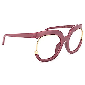 VOOGLAM Oversized Red Square Eyeglasses Glasses for Women with Clear Lens Fredia OX739865-05