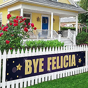Bye Felicia Large Banner, Good Bye Banner, Divorce Party Break up Party Lawn Sign Porch Sign, Moving Party Goodbye Party Decorations Supplies, Indoor Outdoor Backdrop 8.9 x 1.6 Feet
