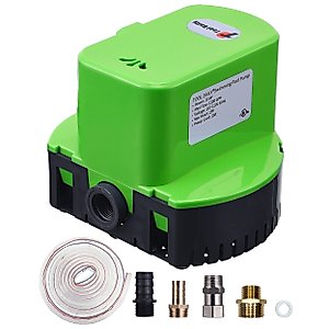 Automatic Pool Cover Pump, Submersible Pool Cover Pump 1200 GPH, Sump Pump with 4 Adapters 16ft Drainage Hose