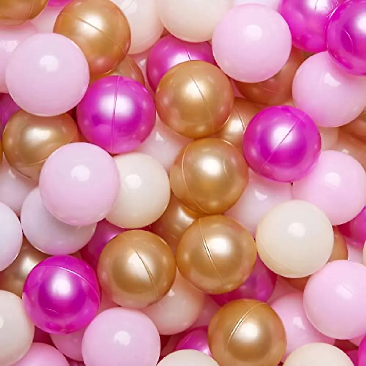 GOGOSO Ball Pit Balls for Toddles Kids Plastic Ballpits Accessories Crush Proof Durable Fun Shape Play Baby Bath Toys,2.15inch 100count Pink Dark Pink Brown