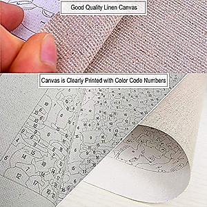 FILASLFT Girls Paint by Number for Adults,Sea Wave Paint by Numbers Beginner,Paint by Number for Kid,Home Fashion Style Interior Decoration Paint by Number,Size 16 * 20Inch.