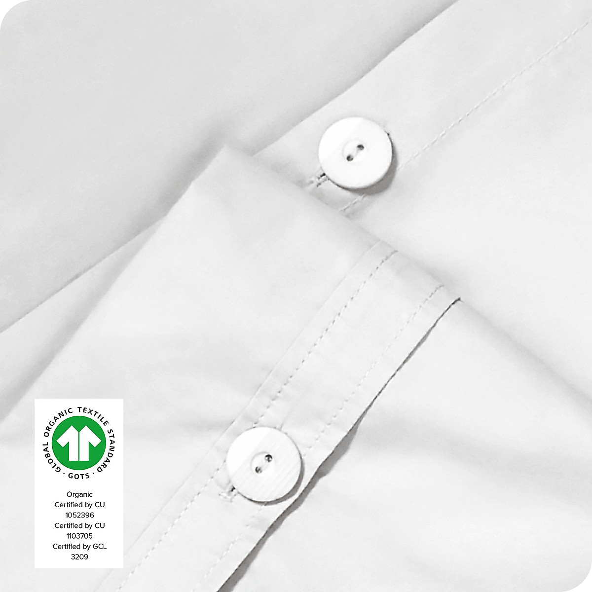 Bare Home 100% Organic Cotton Full/Queen Duvet Cover Set - Crisp Percale Weave - Lightweight & Breathable - Cooling Duvet Cover Set (Full/Queen, White)