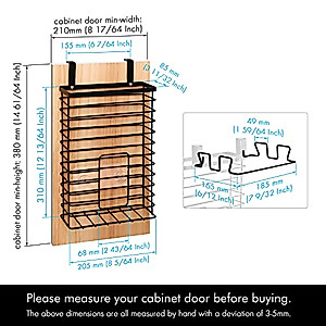 KES Plastic Bag Holder for Grocery Bags, Over The Cabinet Door Organizer, Hanging Trash Bag Holder Metal, Matte Black, KUR525-BK