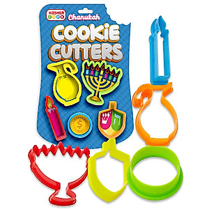 Hanukkah Cookie Cutters - Plastic Chanukah Cookie Cutters - 5 Piece Set - The Kosher Cook