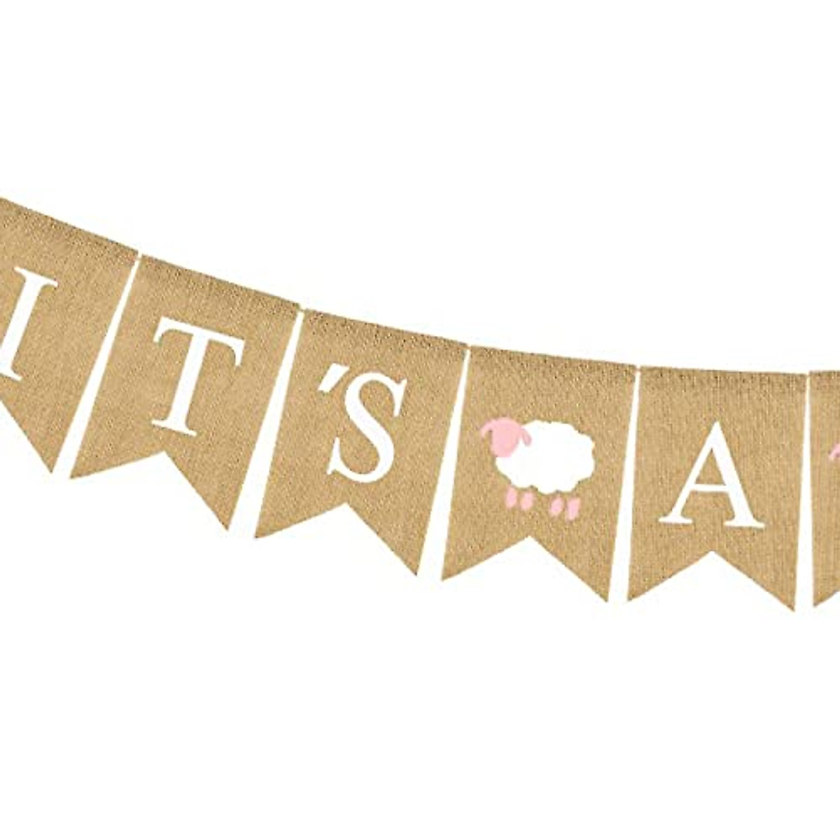 Lamb Baby Shower Decorations, It's A Girl Burlap Banner,Baby Sheep Themed Baby Shower Party, Little Lamb Décor Party Supplies