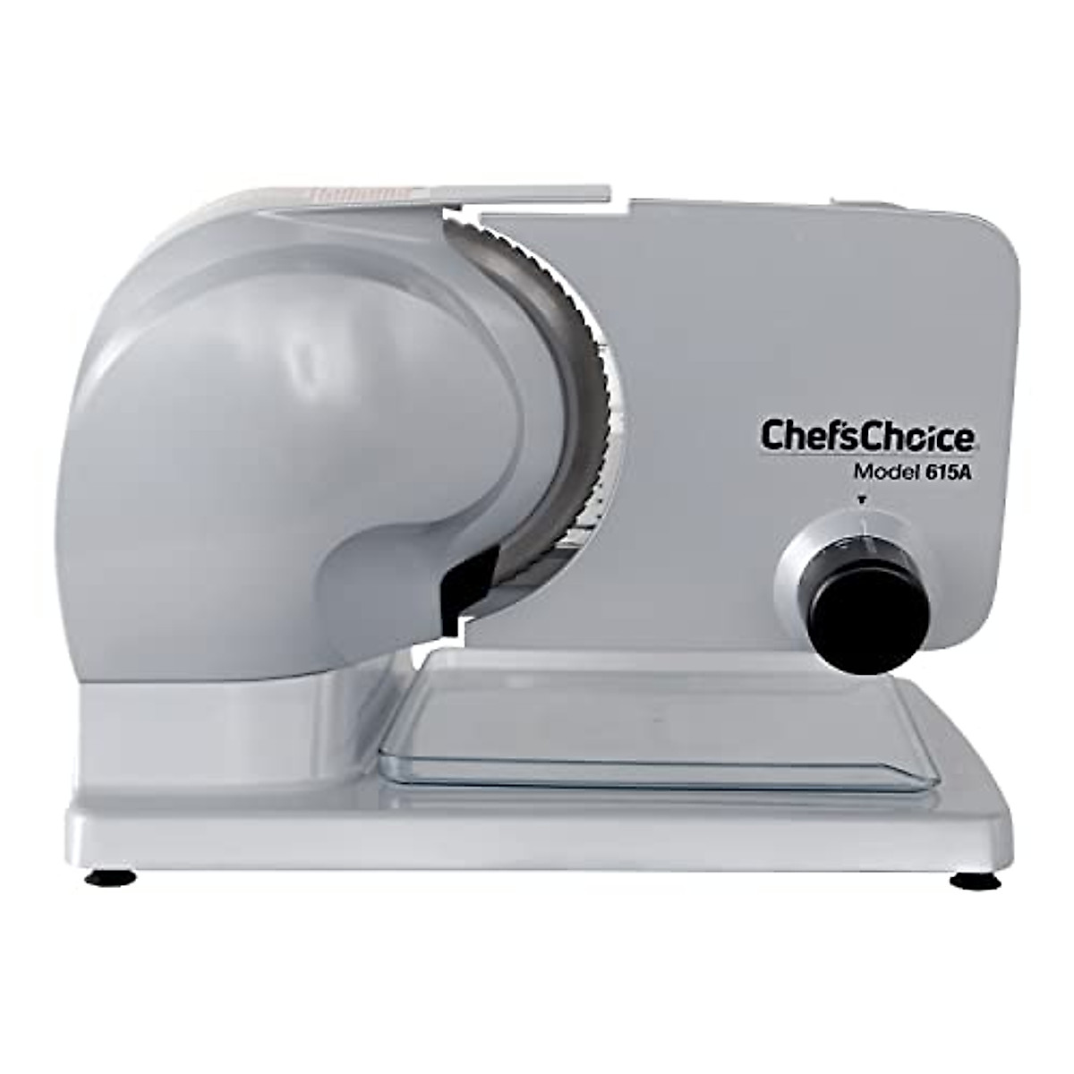 Chef'sChoice 615A Electric Meat Slicer Features Precision thickness Control & Tilted Food Carriage For Fast & Efficient Slicing with Removable Blade for Easy Clean, 7-Inch, Silver