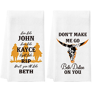 Agifteria TV Show Merchandise for Women, Beth Dutton for Men Funny Kitchen Towels Dutton Ranch Decor Merch Gifts Idea for Birthday Housewarming Don't Make Me Go Beth Dutton On You