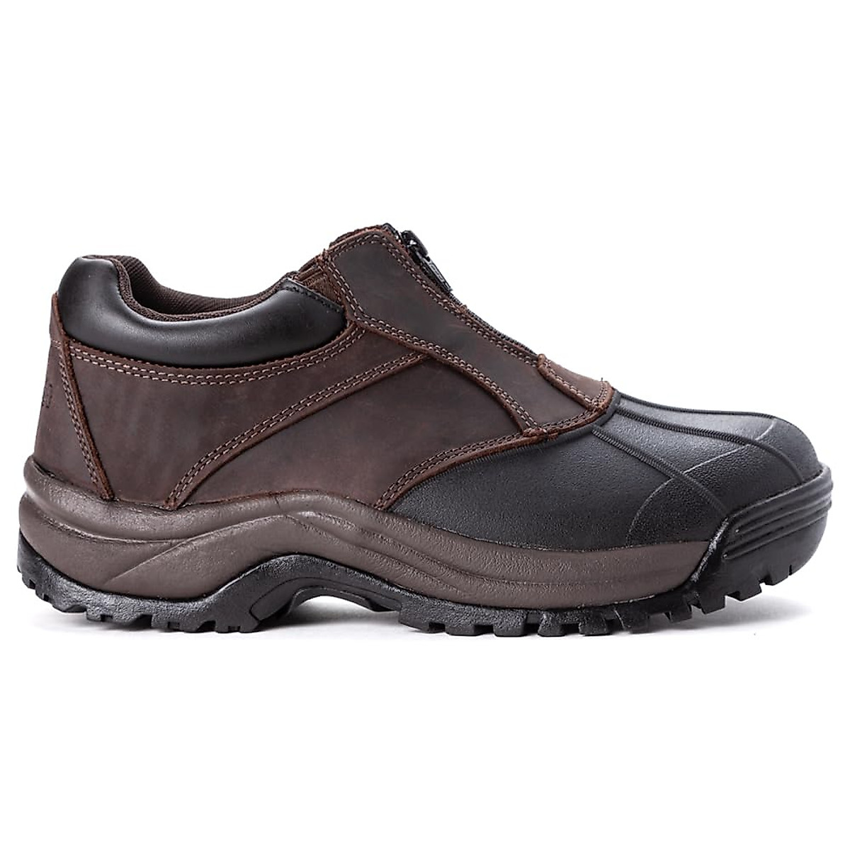 Propét Mens Blizzard Ankle Zip Snow Boot, Brown/Black, 13 X-Wide US