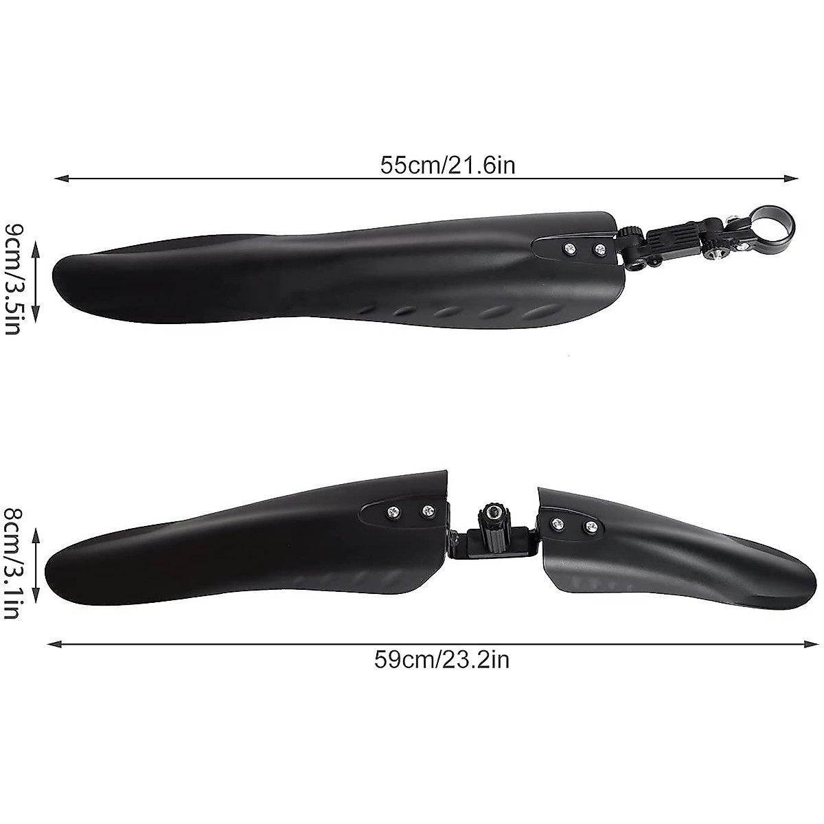 Noheiwur Bike Mudguard Set for 24/26/27.5 inch, 3 Parts-Universal Full Cover Thicken Widen Bicycle Fenders Set Mountain Bike Front and Rear Mud Guard Adjustable Bike Fender Mudflap for MTB Road Bike