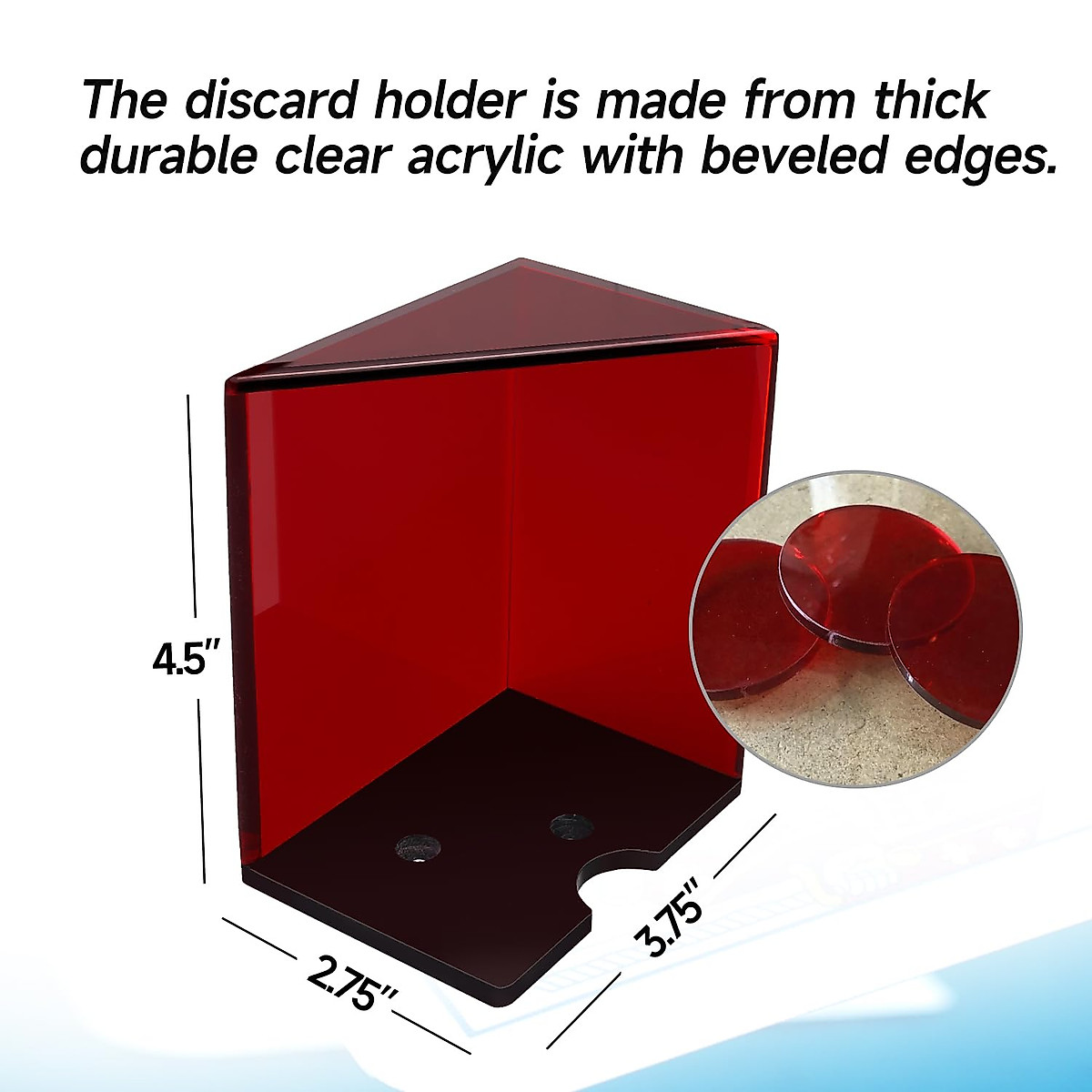 GSE Games & Sports Expert 6 Decks Acrylic Discard Trays, Casino Grade Discard Holder Trays for Blackjack, Bridge, Playing Cards (Red)