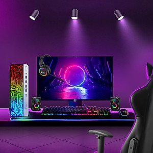 BTO RGB Gaming Desktop PC Bundle - Intel Core i5 7th Gen, 16GB DDR4 Ram, 512GB SSD, Radeon RX-550 4GB GDDR5, New 22 Inch Monitor – Prebuilt Computer Tower for PC Gaming - Windows 10 Pro (Renewed)