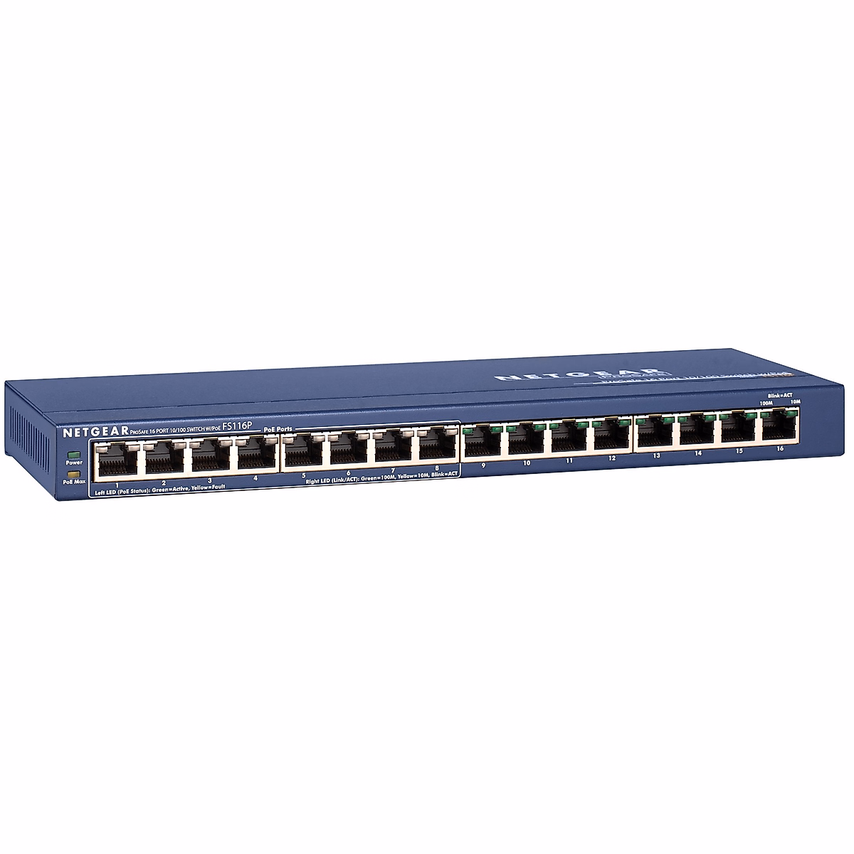 Prosafe 16port 10/100 Desktop Switch With 8port Poe Fs116p