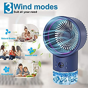 Portable Air Conditioner Fan,Personal Air Cooler with Mist Humidifier, Mini Evaporative Air Cooler