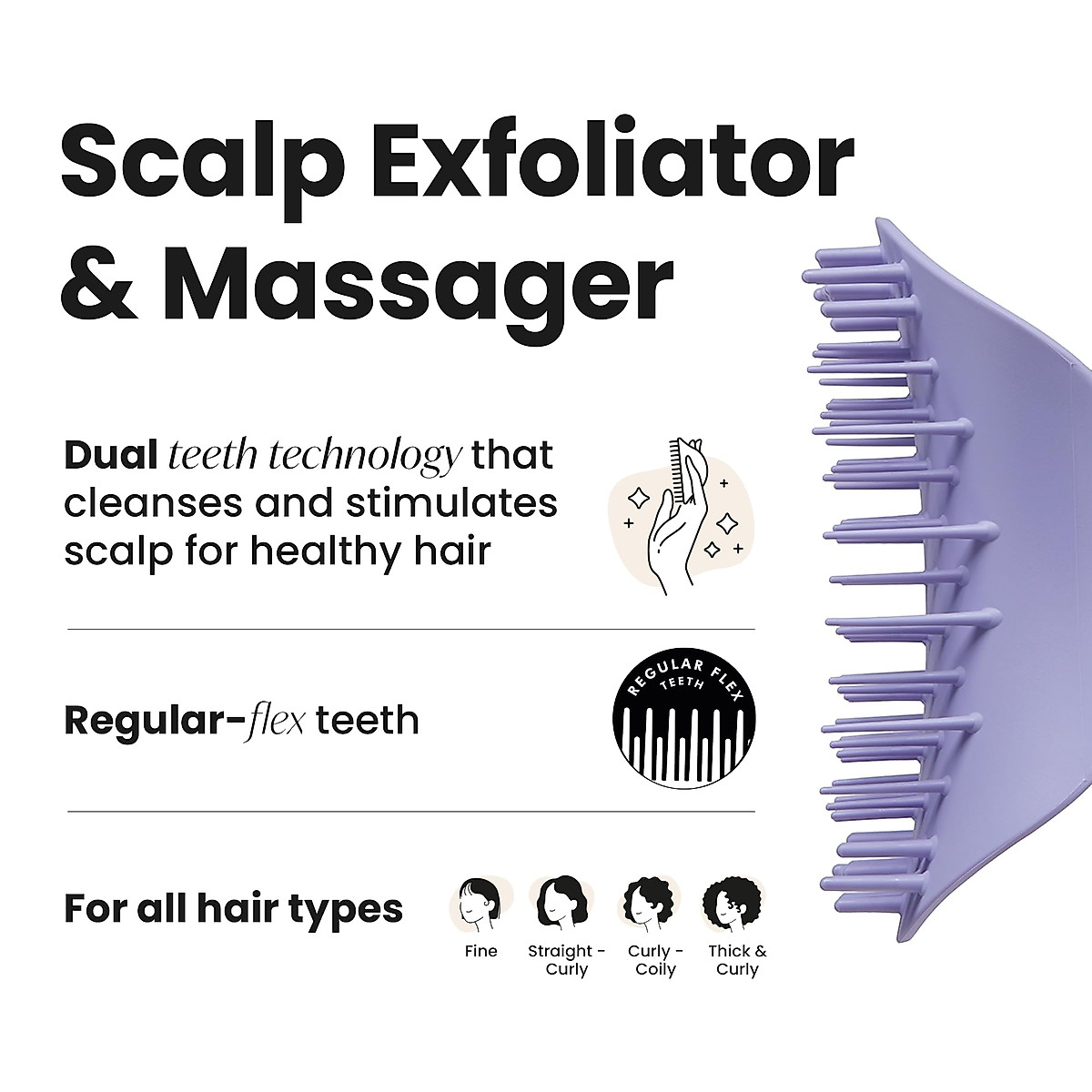 Tangle Teezer | The Scalp Exfoliator & Massager | Perfect for Hair Treatment & Scalp Detox | Lavender Lite Purple