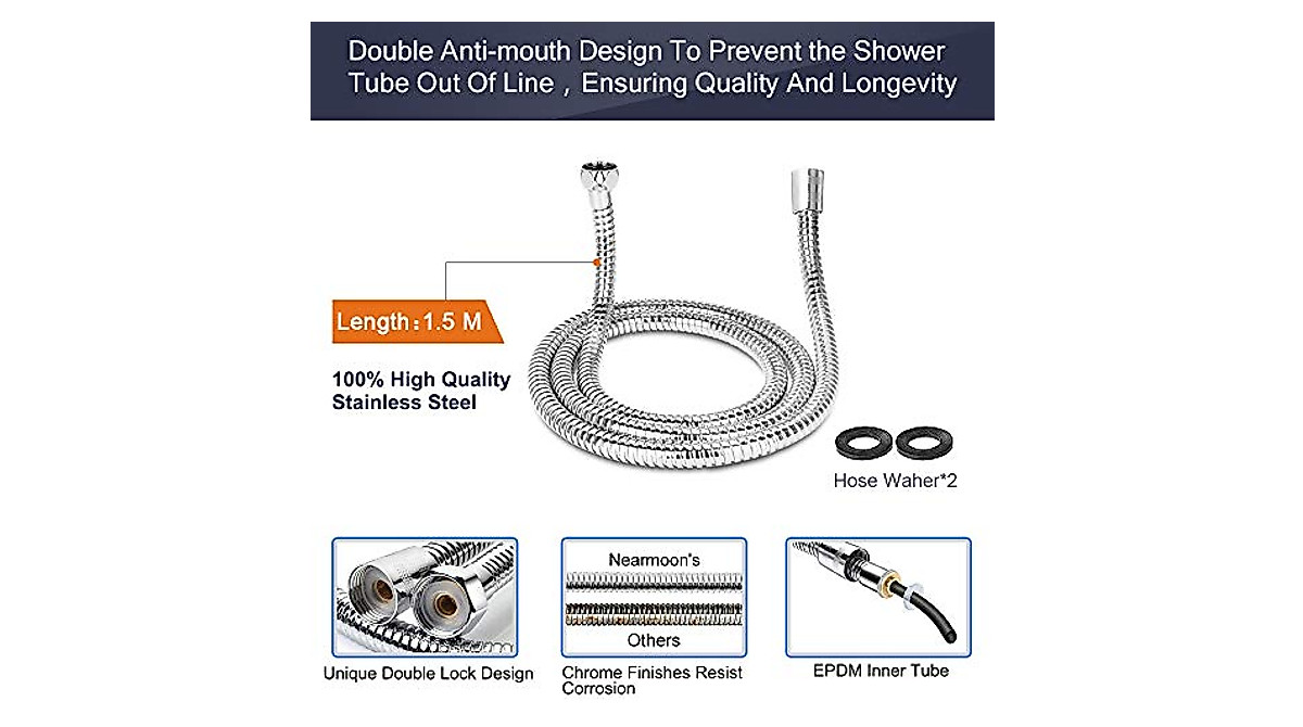 Brass Hand Held Shower Head, Luxury High Pressure Showerhead Kit with ...