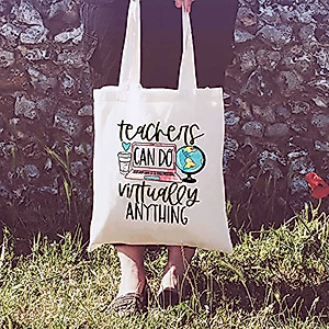 Teachers Can Do Virtually Anything – Shoulder Bag Shopping Bag Tote Bag Gift – Appreciation Gifts for Teachers - Birthday Christmas Back To School Gift For Teacher