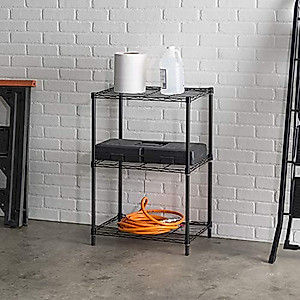 Home Basics Wire Shelving Storage Unit (3 Tier, Black)