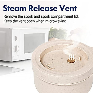 Chiir Microwave Soup Mugs with Lids, Microwave Safe Mug for Ramen Noodles, Soup, Beverages, 28.74 Ounces, Off-White