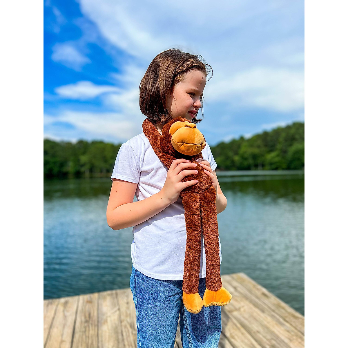 24-Inch Hanging Monkey Stuffed Animal – Monkey Toy With Specially Designed Ultra Soft Plush Feel For Kids - Hands And Feet Connect Together - Bring These Popular Monkeys Home To Boys & Girls Ages 3+