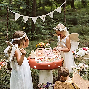 CIEOVO 24 Pack Fairy Party Cardboard Treat Box Cute Fairy Birthday Party Favor Boxes Goody Treat Boxes for Floral Fairies Theme Birthday Baby Shower Supplies