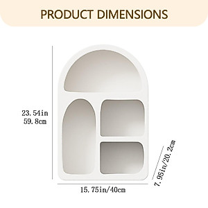 SUNHIPPIE Arched Wall Shelf, Floating Cabinet for Wall, Open Coffee Display Shelving, Countertop Storage Cabinet, Desk Shelf Organizer, Wooden Bathroom Wall Shelf Storage Rack(Large)