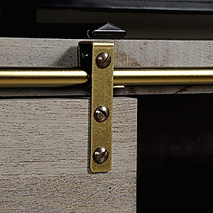 Sauder Cannery Bridge Credenza, L: 17.638" x W: 59.370" x H: 33.425", Mystic Oak finish