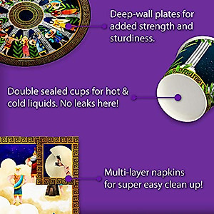 Greek Mythology Birthday Party Supplies Set Plates Napkins Cups Tableware Kit for 16