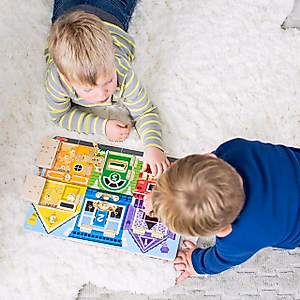Melissa & Doug Wooden Latches Board Sensory Activity Toy For Kids, Doors And Locks Toy, Wooden Busy Board, Toddler Toys For Ages 3+