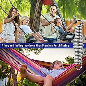 Mros 2Pcs Premium Porch Swing Springs Heavy-Duty– 1300Lbs Capacity Chrome Hammock Hanging Chair Spring for Hammock Chairs Ceiling Mount Porch Swings,Safe Hanging Kit for Indoor and Outdoor