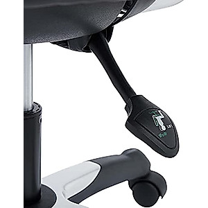Modway Edge Mesh Back and White Vinyl Seat Office Chair With Flip-Up Arms - Computer Desks in Black