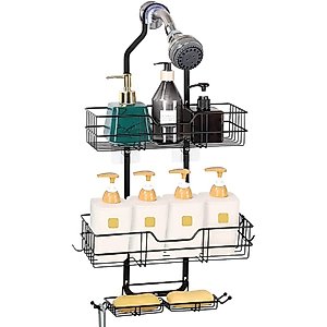Overstock 3-Tier Bathroom Shower Caddy Black