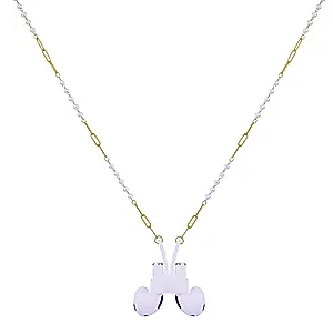 EGEN Female Magnetic Anti-Lost Strap Holder Necklace White Pearl Copper Chain for Airpods Pro 3 2 1,72cm Bag